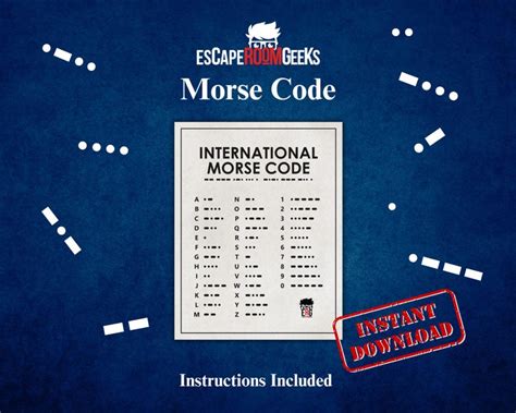 Printable Morse Code Guide Diy Escape Room Tool With Instructions For