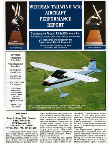 Wittman Tailwind W10 Aircraft Cafe Foundation