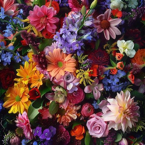 Premium Photo Vibrant And Colorful Mixed Flower Bouquet Stunning Floral Arrangement