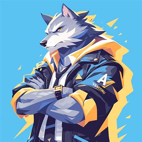 Um Trabalhador De Lavandaria Lobo Flexível Estilo Desenho Animado