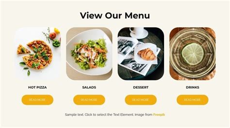 View Our Menu Wix Template Alternative By Nicepage