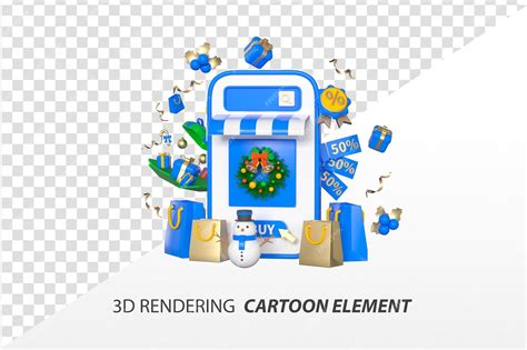 premium psd 3d rendering mobile phone online shopping promotion elements