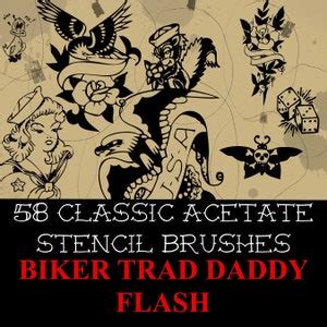Traditional Classic Tattoo Flash Stamps For Procreate 70s 80s 90s