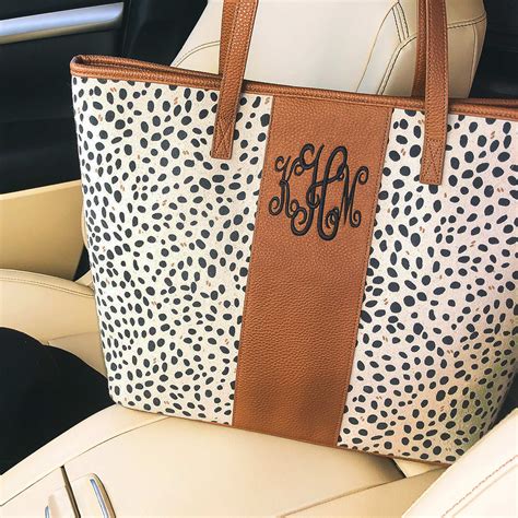 Monogrammed Leopard Print Tote Bag Marleylilly