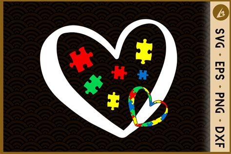 Autism Awareness Love Heart Puzzle Piece Graphic By Liltwas · Creative