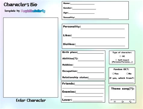 Characters Bio Template By Purplebluebutterfly On Deviantart