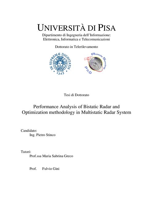 Performance Analysis Of Bistatic Radar And Optimization Methodology In