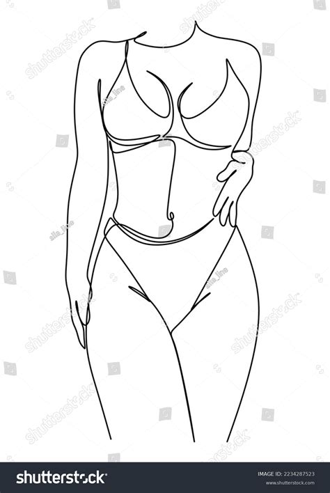 Female Body Line Drawing Female Figure Stock Vector Royalty Free