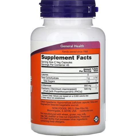 Now Foods Mannose Cranberry 90 Veg Capsules Fiyatı