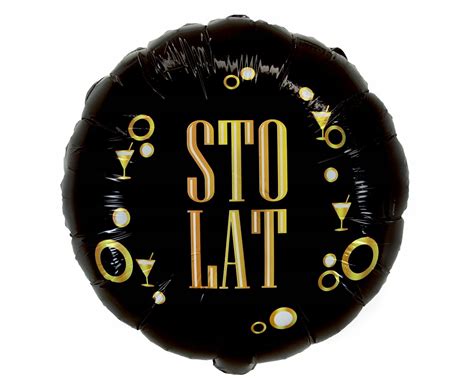 Balon CZARNO ZŁOTY STO LAT okrągły 46 cm BALONY 13229906047 Allegro pl