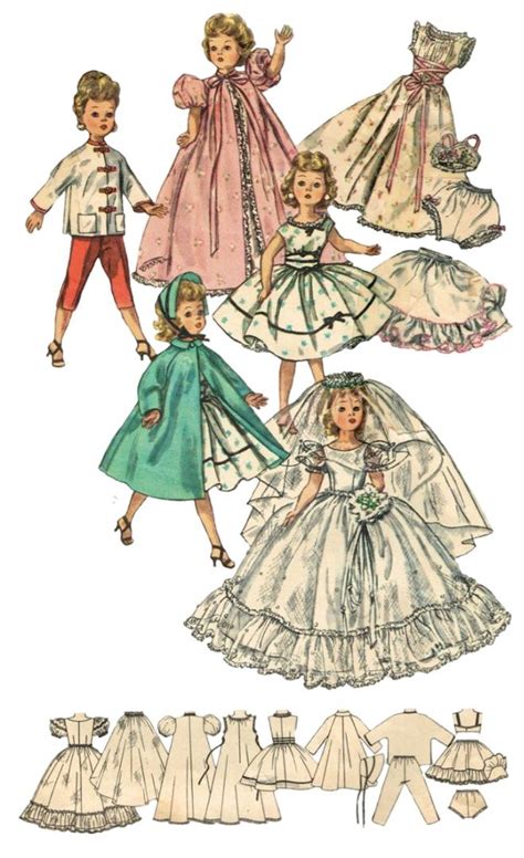 Vintage Doll Clothes Sewing Pattern 18 Wardrobe Simplicity 1808 Pdf