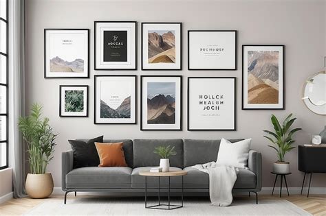 Customize Your Space Interior Design Mockup With Gallery Wall Frames Premium Ai Generated Image
