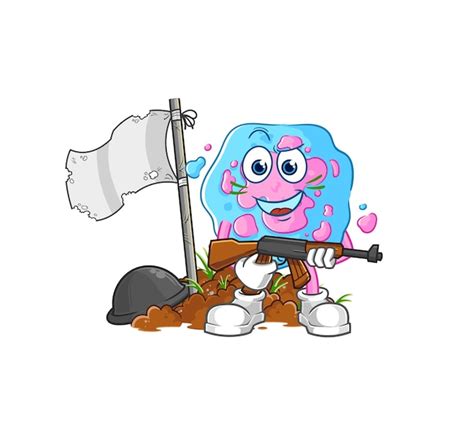 premium vector cell army character cartoon mascot vector