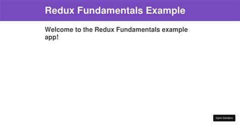 redux fundamentals example codesandbox