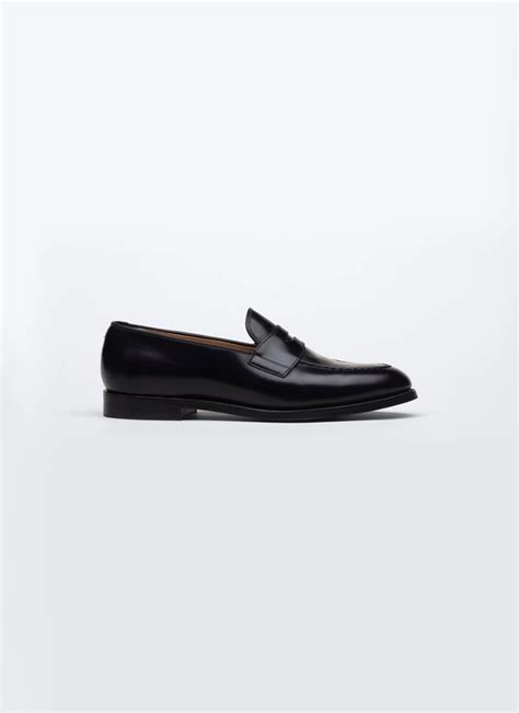 Black Leather Loafer For Men Fursac Lmocas Sc9920
