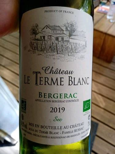 Château le Terme Blanc Bergerac Sec Vivino US