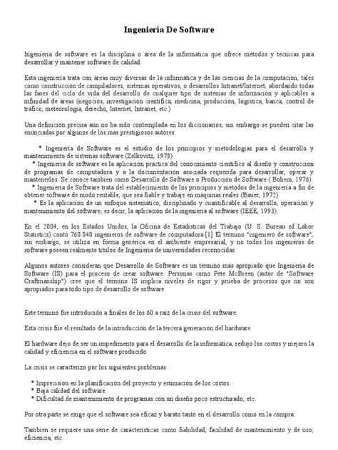 Algoritmos Y Lenguajes De Programacion Ingeniería De Software Pdf