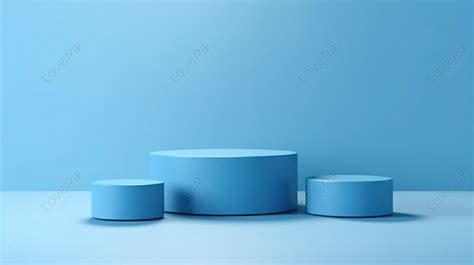 세련된 3d 일러스트 미니멀리스트 파란색 원통형 연단 배경으로 제품 디스플레이를 향상하세요 리스 배경 연단 배경 원통 배경 이미지 Hd 리스 연단 원통 배경