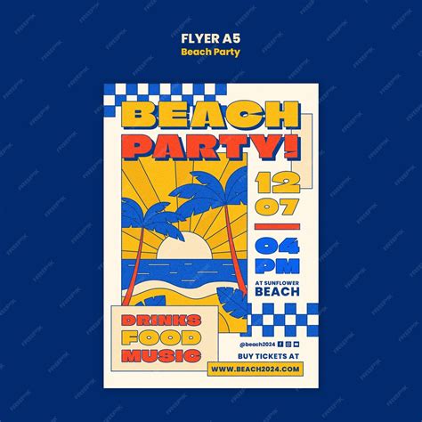 해변 파티 템플릿 디자인 무료 Psd 파일