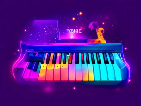 Premium Photo Cool Keyboard Piano Gritty Contour Neon