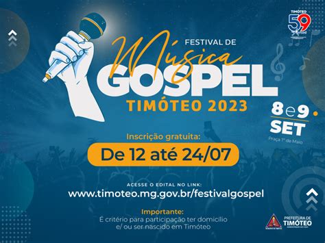 Festival De Música Gospel De Timóteo 2023 Inscrições Para Cantores