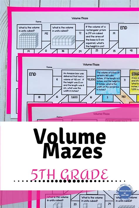 Volume Of Rectangular Prisms Worksheets Math Maze Activities Volume