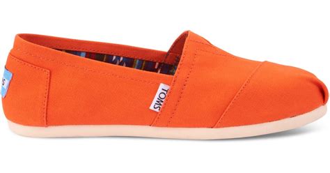 Toms Womens Canvas Classics In Orange Lyst