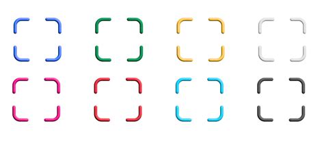 Qr Scanner Icon Set Colorful Symbols Graphic Elements PNG