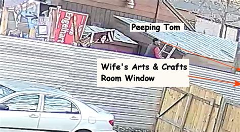 Peeping Tom Looking Through Wifes Window Logging The Harassment