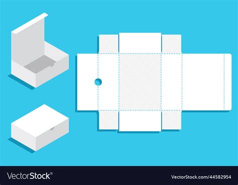 Flat Design Rectangular Box Die Cut Template Vector Image
