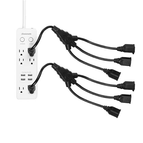 Great Choice Products Extension Cord Splitter 1 To 3 18 Inch 16 3