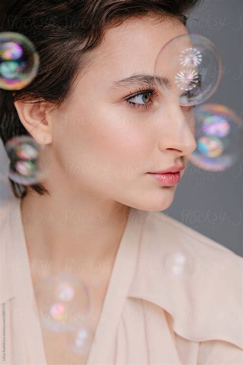 Beauty Portrait With Soap Bubbles By Stocksy Contributor Liliya