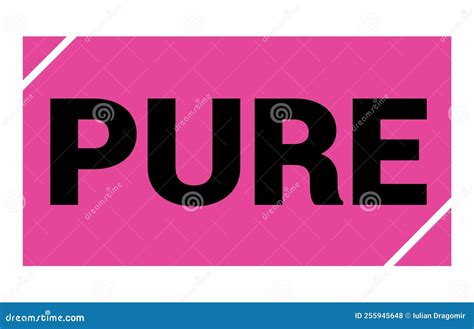 Pure Text Written On Pink Black Stamp Sign Stock Illustration
