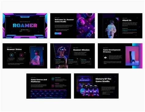 Roamer Презентация игровой студии Powerpoint Шаблоны презентаций Включая игра и презентация