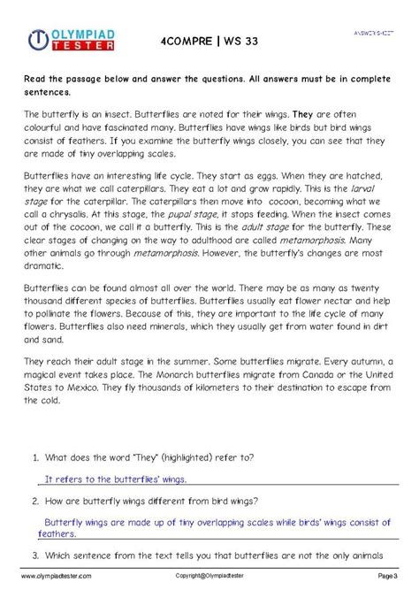 Unseen Passage For Class 3 Passage 06 Olympiad Tester