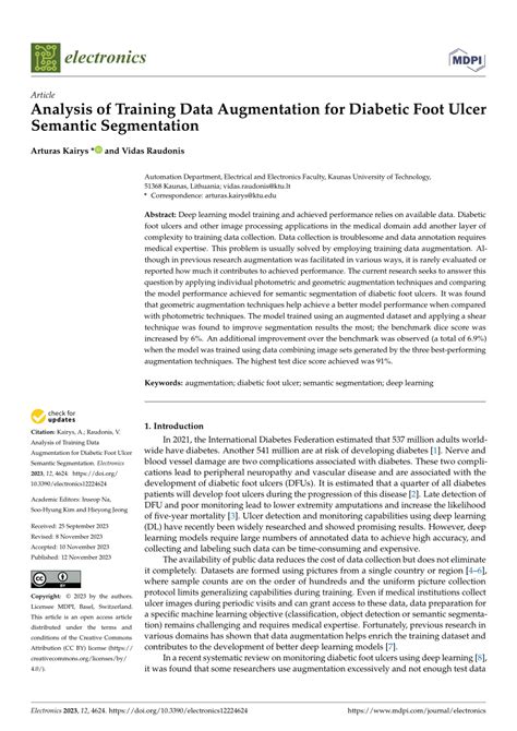 PDF Analysis Of Training Data Augmentation For Diabetic Foot Ulcer