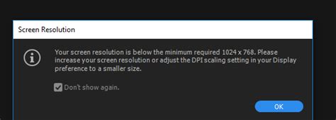 Solved Screen Resolution Error Message Adobe Product Community