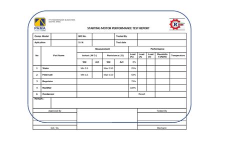 Alternator Performance Test Report Pdf