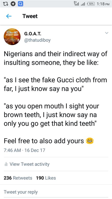 Nigerians And Their Indirect Way Of Insulting Someone Romance Nigeria