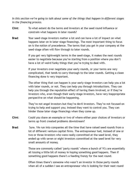 4 Financing Stages Pdf Venture Capital Corporate Finance