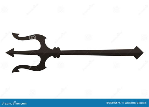 Black Trident Icon With Waves Cartoon Vector 100213437