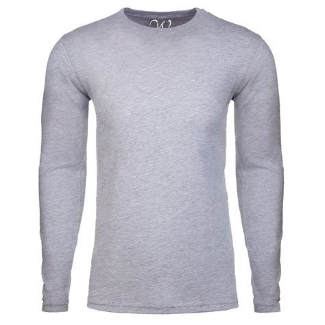 Ewc 361hg Heather Grey Basic Cotton Long Sleeve Ethan Williams Clothing