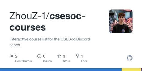 GitHub ZhouZ Csesoc Courses Interactive Course List For The CSESoc Discord Server