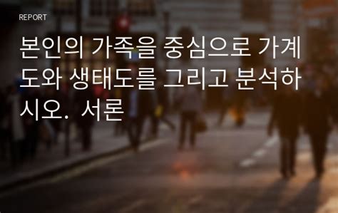 본인의 가족을 중심으로 가계도와 생태도를 그리고 분석하시오 서론 레포트