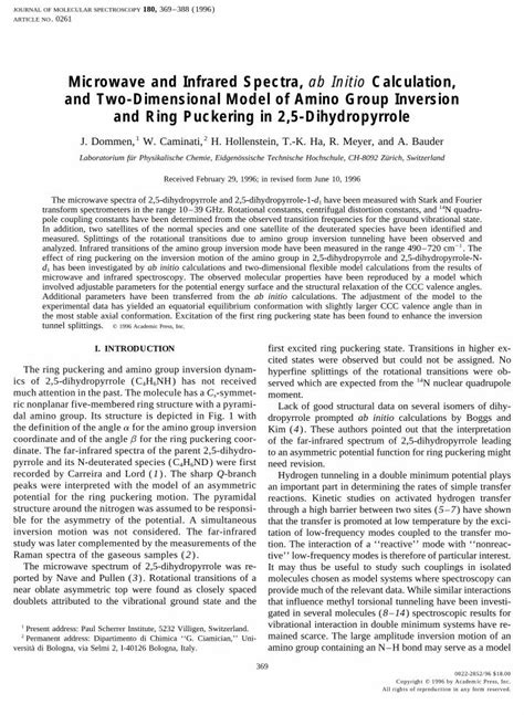 Pdf Microwave And Infrared Spectraab Initiocalculation And Two Dimensional Model Of Amino
