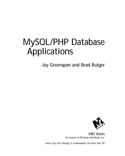 My Sql Php Database Applications PDF
