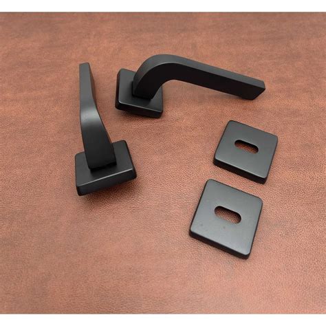 KOLDOOR Tog Mat Siyah Kare Rozetli Oda Kapı Kolu 3 Takım koldoor com