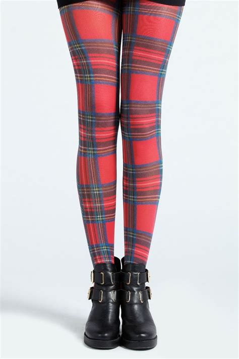Tartan Tights Tweed Tartan Fashion Colored Tights Plaid Tights