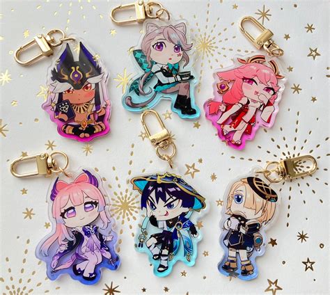 Genshin Impact Acrylic Keychains Etsy