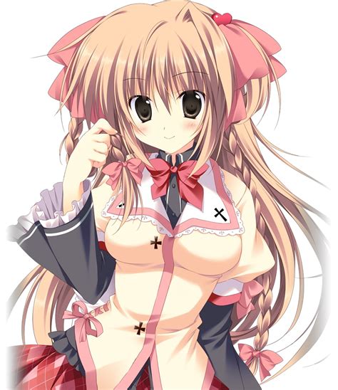 Safebooru Arm Behind Back Blonde Hair Braid Brown Eyes Cross Dress